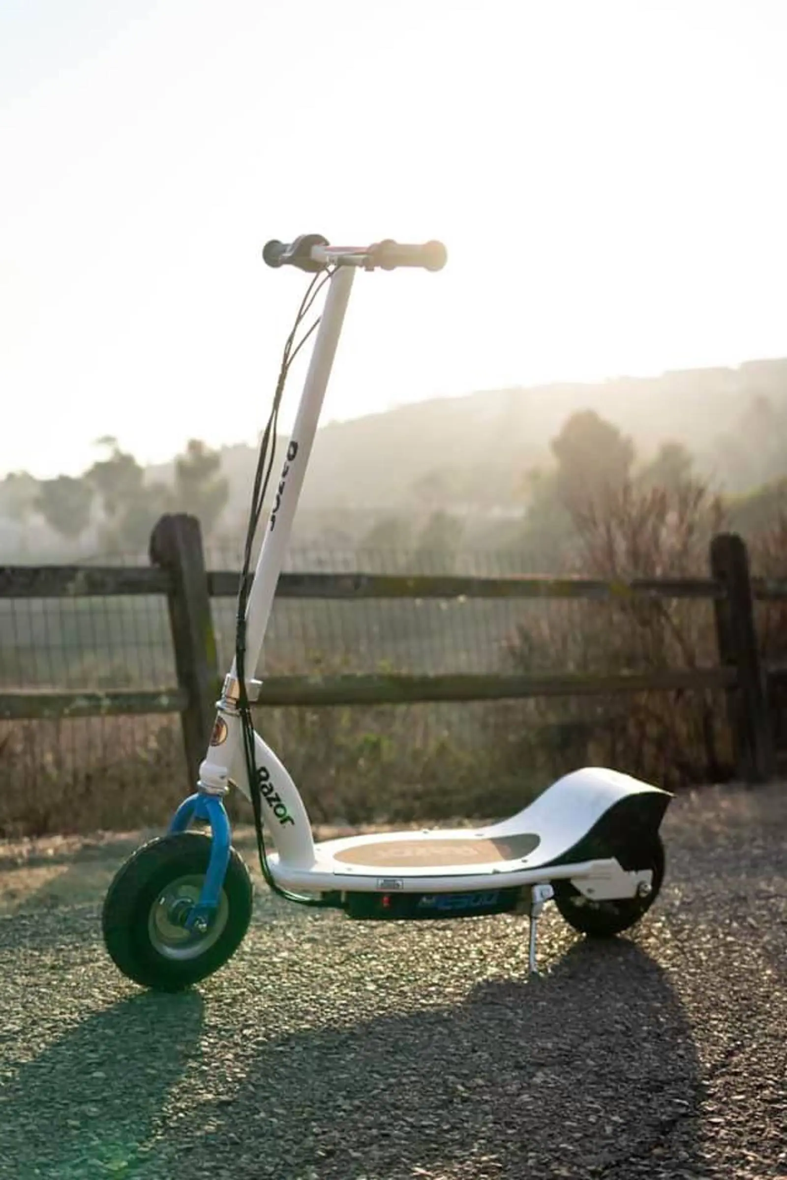 The razor E100 electric scooter is an inexpensive starter scooter!
